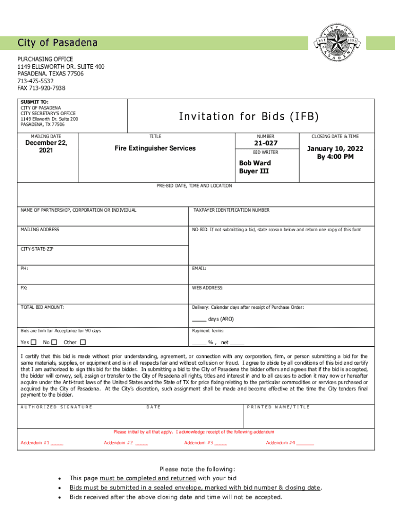 Fillable Online Request For Offer (RFO) - BidNet Fax Email Print ...