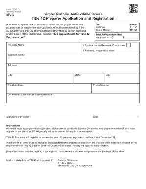 Fillable Online Form 717-C Title 42 Preparer Application and ...