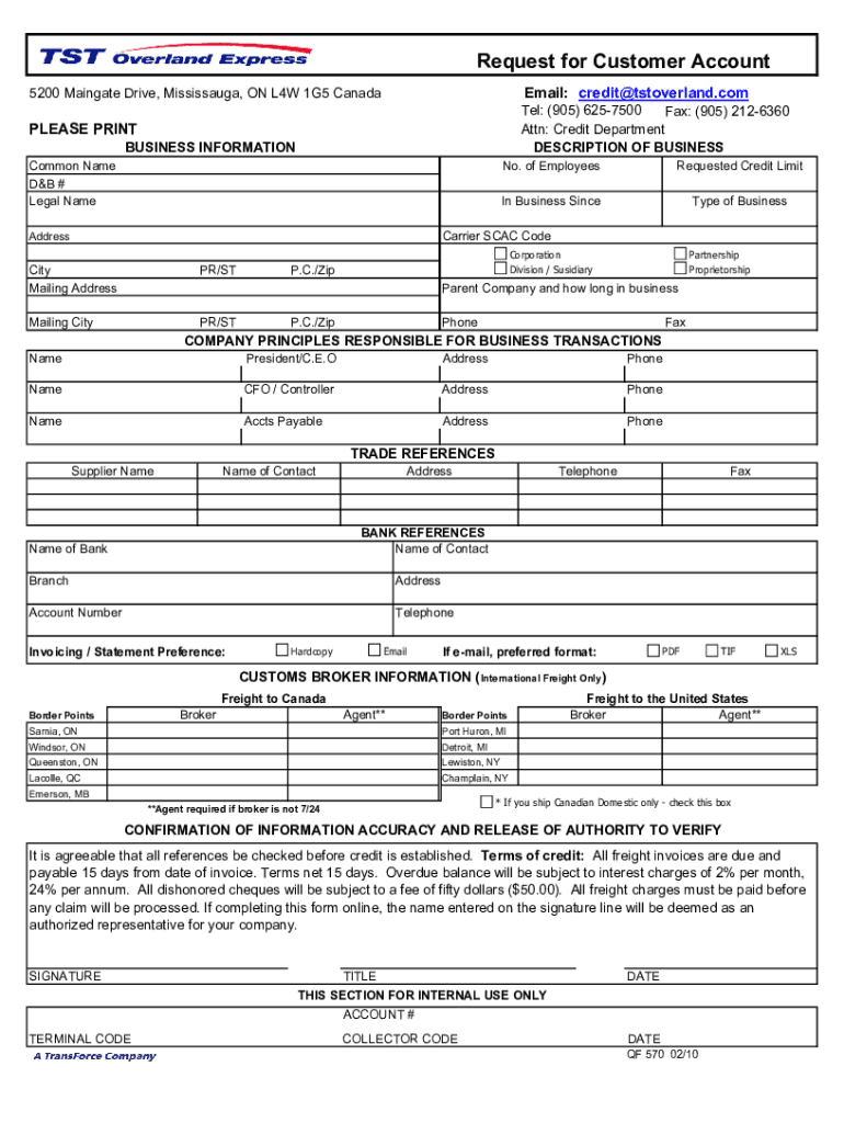 Fillable Online TST Solutions L.P Company ProfileMississauga, ON ...