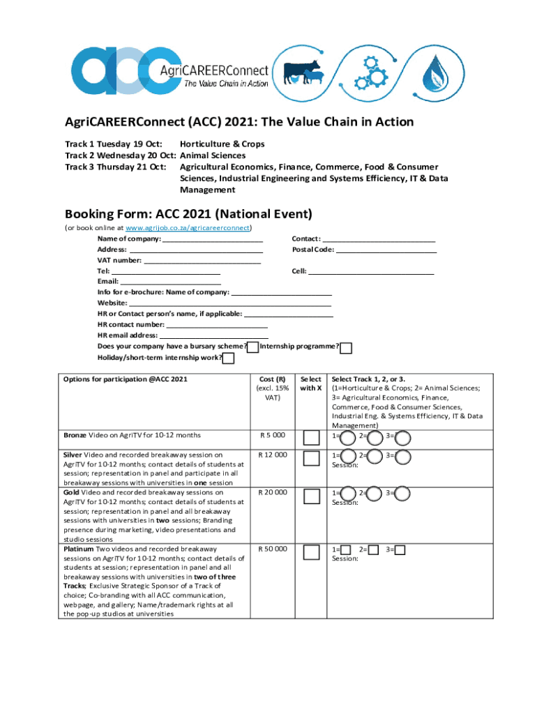 Fillable Online Electronic Booking Form ACC 2021 (working document ...