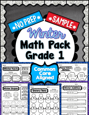 Fillable Online Winter Math And Literacy Pack For First Grade ...