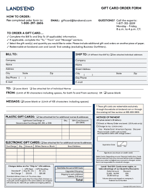 Fillable Online The Perfect Gift: A Lands' End Gift Card Fax Email ...