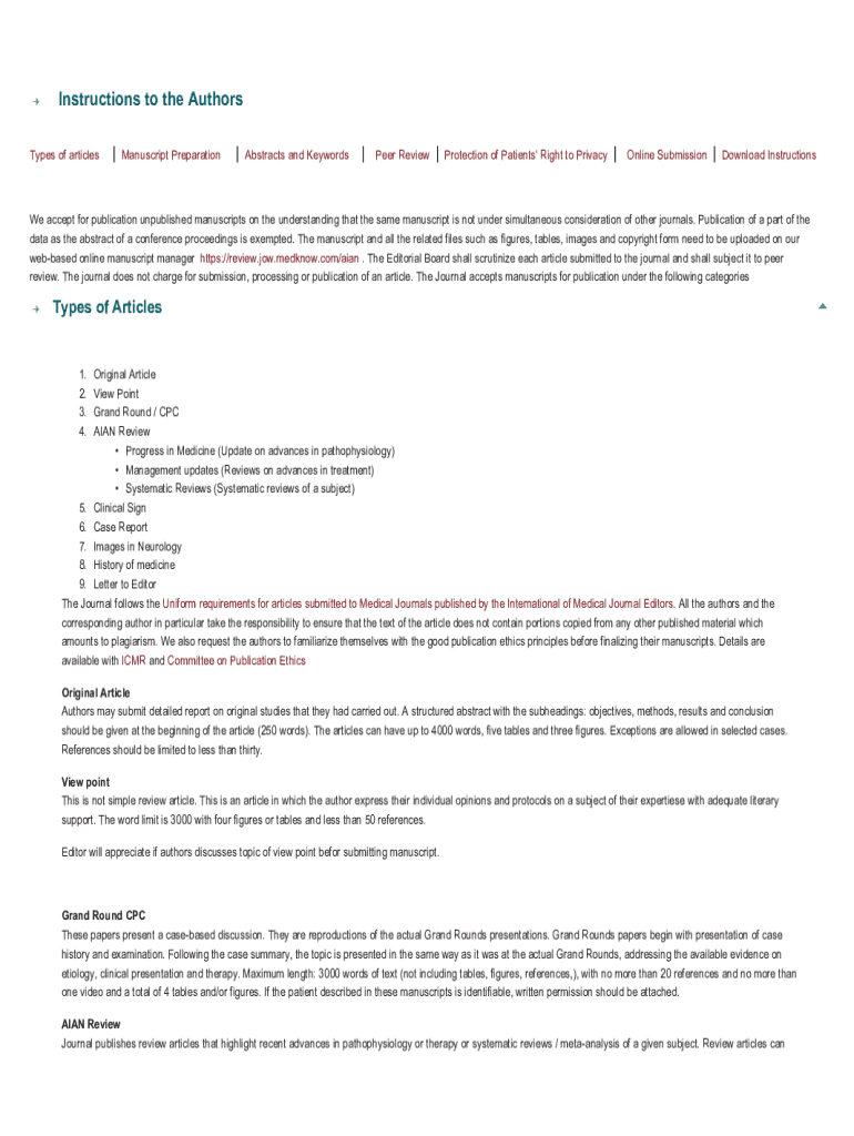 Fillable Online Instructions for authors Fax Email Print - pdfFiller