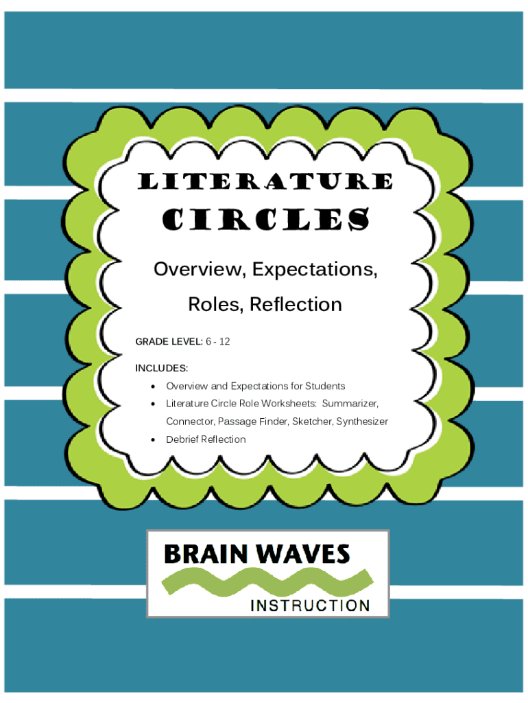 Fillable Online Literature Circle Roles and Activities: The Ultimate ...
