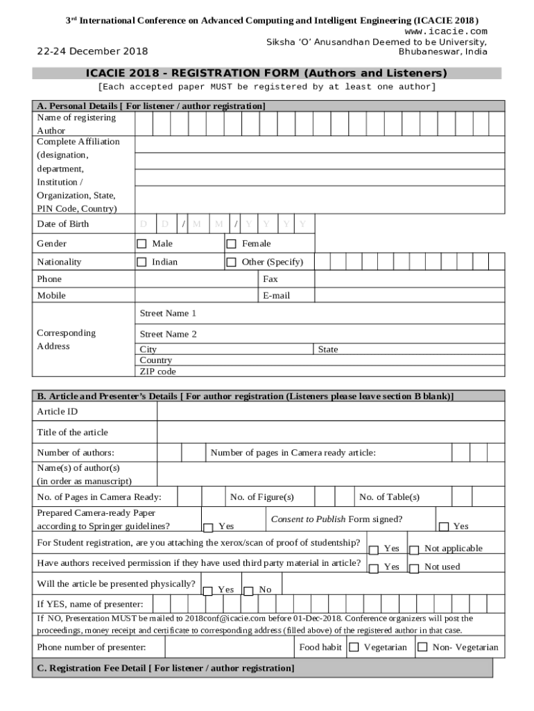 Registration Fees Doc Template | pdfFiller