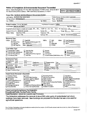 Fillable Online CEQA APPENDIX C: NOTICE OF COMPLETION ... Fax Email ...