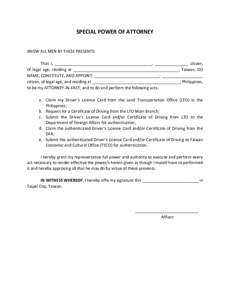 Fillable Online Power of Attorney, Letter of Authorization, Di... Fax ...