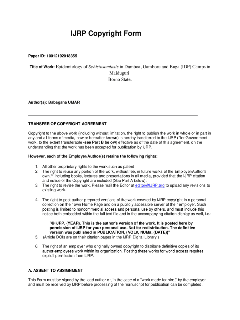 Fillable Online IJRP Copyright Form Fax Email Print - pdfFiller