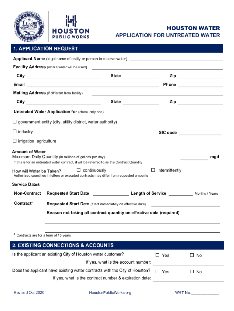 Fillable Online APPLICATION FOR WATER/WASTEWATER SERVICE Fax Email ...