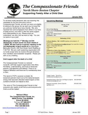 Fillable Online NewslettersThe Compassionate Friends, South Australia ...