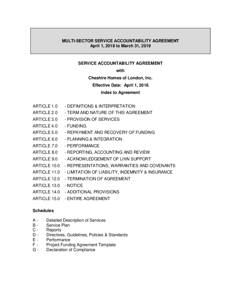 Fillable Online multi-sector service accountability agreement - Bruyere ...