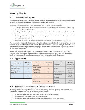 Fillable Online How to Use Velocity Checks as an Effective Fraud Tool ...