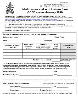 Fillable Online Post-results servicesOriginal marked paper (access to ...
