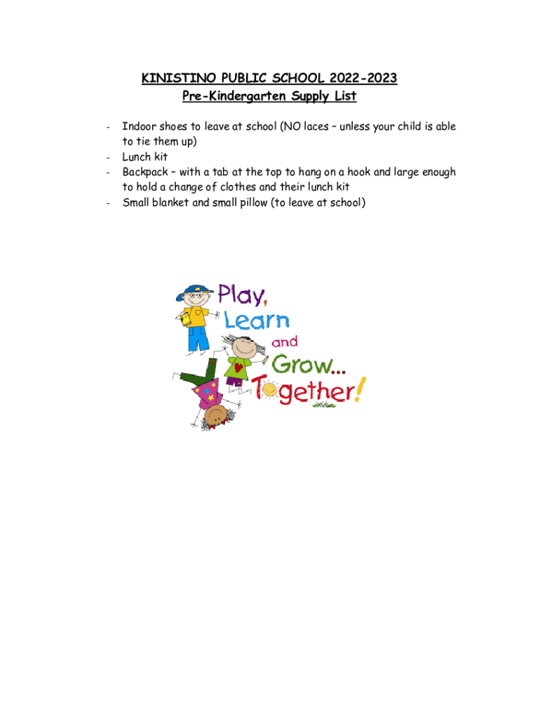 Fillable Online Welcome to Kindergarten! - Ecole Riverside Elementary Fax Email Print - pdfFiller