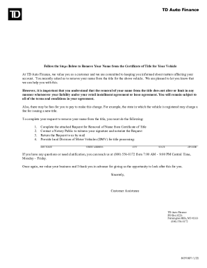 Fillable Online Request for Removal of Name from Certificate of Title ...
