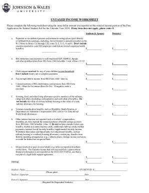 Fillable Online How to Answer FAFSA Question #41: Student Untaxed ...