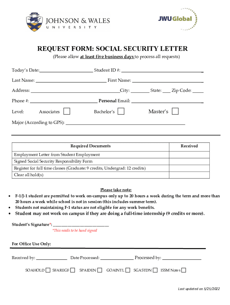 Fillable Online international jwu Application for Social Security card ...