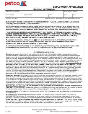 Fillable Online PETCO Job Application PDF. Complete the Petco ...