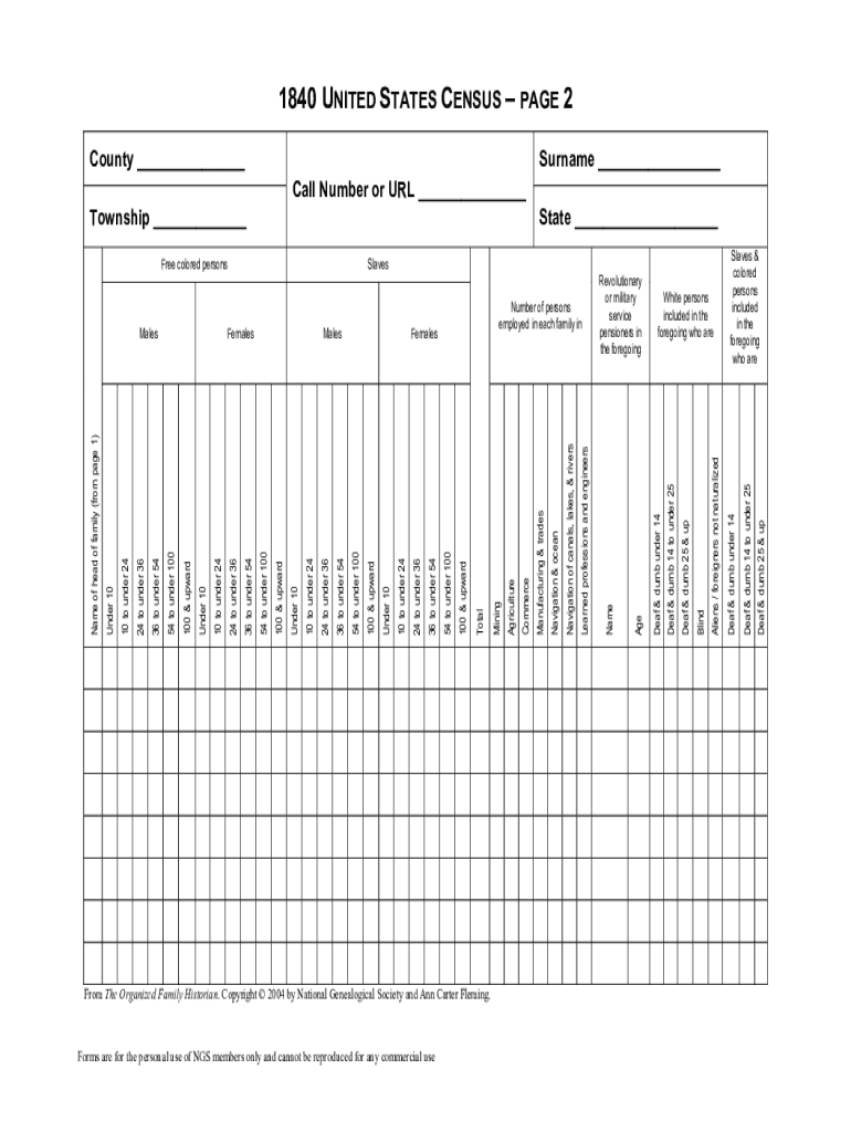 Fillable Online Family Group Sheet - National Genealogical Society Fax ...
