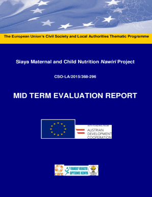 Fillable Online MID TERM EVALUATION REPORT Fax Email Print - pdfFiller