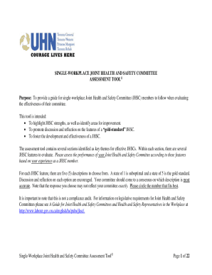 Fillable Online What is a Joint Health and Safety Committee? : OSH ...