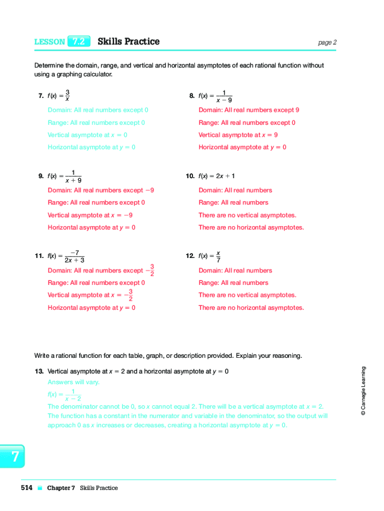Fillable Online Worksheet 2.6A, Rational functions MATH 1410 Fax Email Print - pdfFiller
