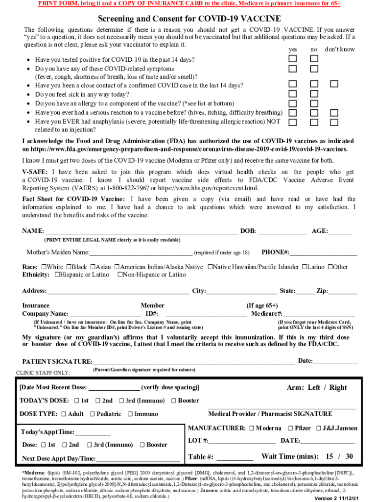 Fillable Online Moderna Covid19 Screening Form - cloudfront.net Fax ...