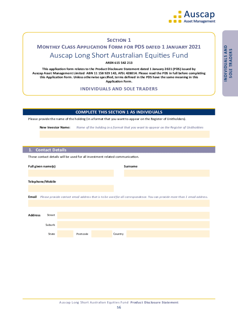 Fillable Online Auscap Long Short Australian Equities Fund - Scribd Fax Email Print - pdfFiller