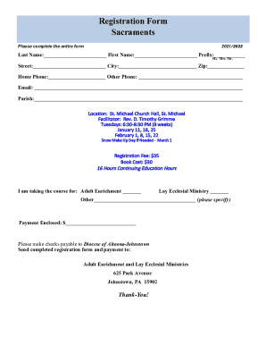 Fillable Online Basic Catechism Class - St. Benedict's Parish Fax Email ...