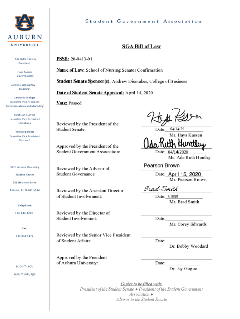 Fillable Online SGA Bill of Law Fax Email Print - pdfFiller