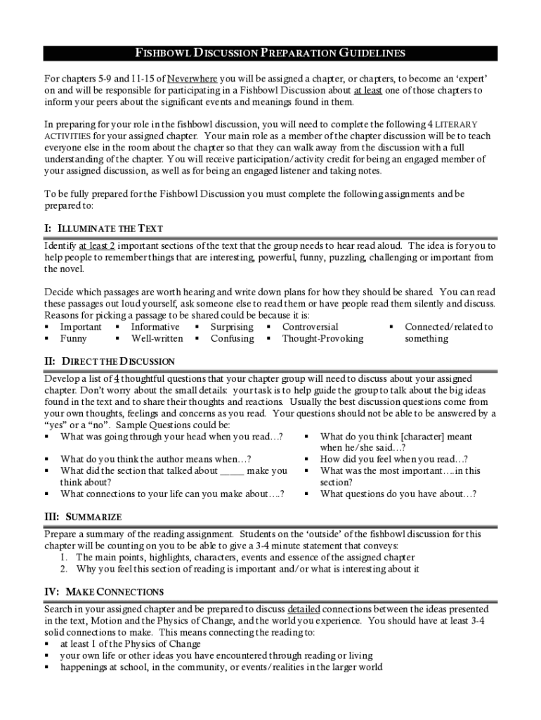 Fillable Online Fishbowl Discussion Group Guidelines - Google Docs Fax ...
