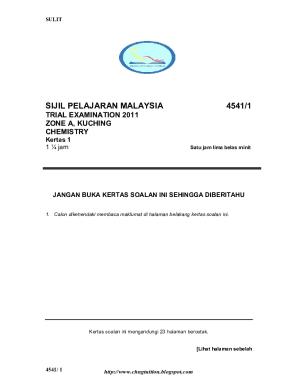 Fillable Online SIJIL PELAJARAN MALAYSIA 4541/1 - spm trial papers Fax Email Print - pdfFiller