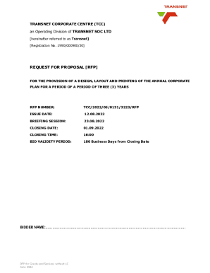 Fillable Online Tenders for Transnet SOC Ltd - EasyTenders Fax Email Print - pdfFiller