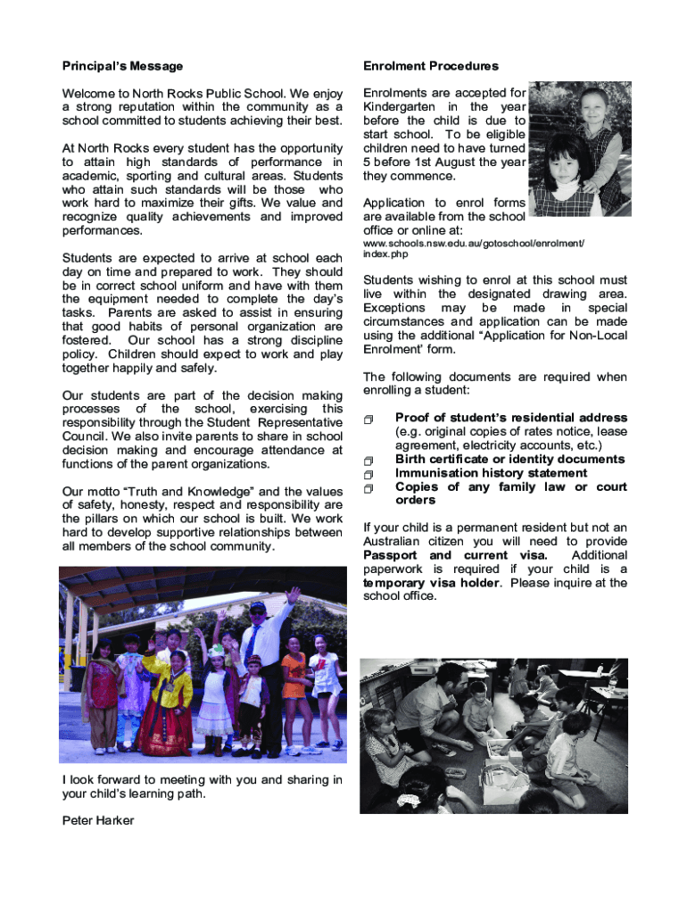 Fillable Online Principal's Message - North Rocks Public School Fax Email Print - pdfFiller