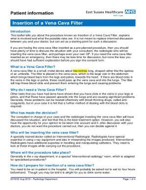Fillable Online Patient Information Undergoing Insertion of a Vena Cava ...