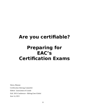 Are You Certifiable? Preparing for EAC's Certification Exams Doc ...