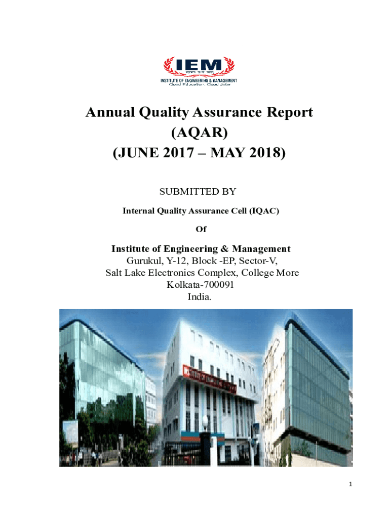 Fillable Online Annual Quality Assurance Report (AQAR) of the IQAC - IPE India Fax Email Print ...