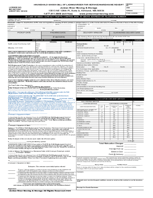 Fillable Online Order for Service for Household Goods Form - Fax Email ...