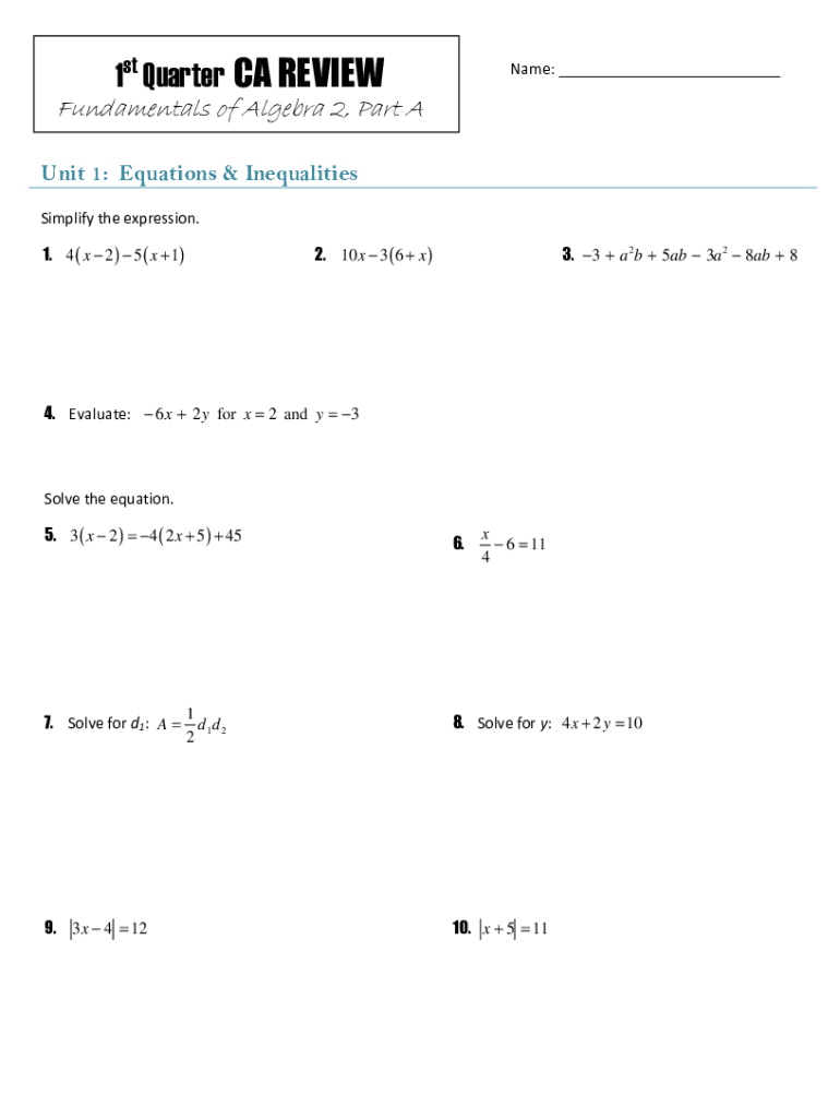 Fillable Online Algebra (Definition, Basics, Branches, Facts, Examples ... Fillable Online Algebra (Definition, Basics, Branches, Facts, Examples ...