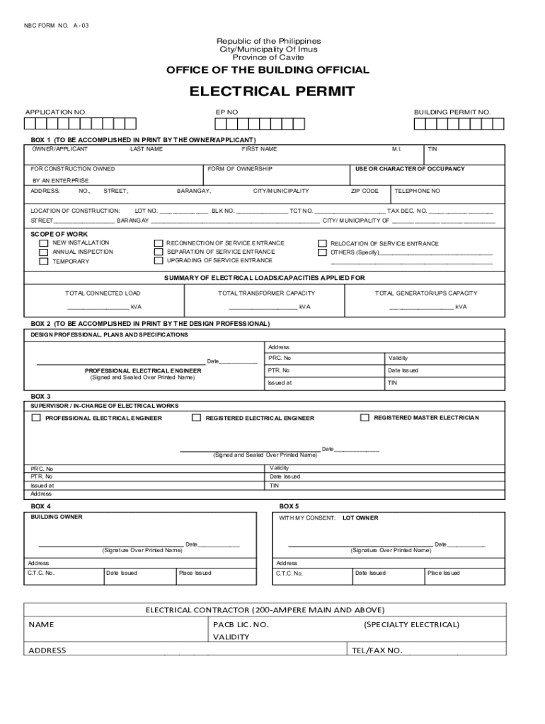 Fillable Online Application for Certificate of Occupancy - City of Imus ...