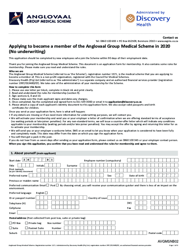 Fillable Online Applying to become a member of the Anglovaal Group ...