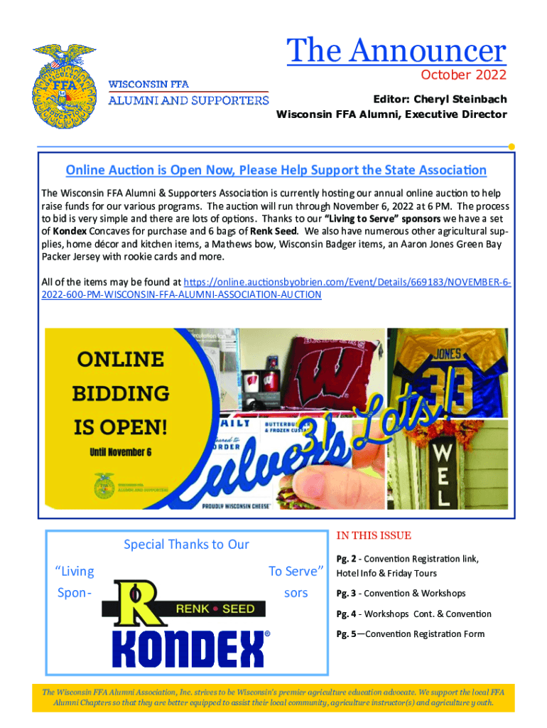 Fillable Online Wisconsin FFA Alumni and SupportersStay Forever Blue ... Fax Email Print - pdfFiller