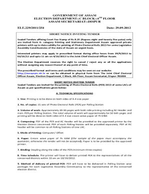 Fillable Online ceoassam nic Short Tender Notice Request for Proposal ...