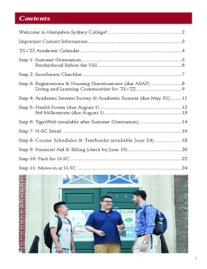 Fillable Online New Student Orientation Message to Students and Family ...