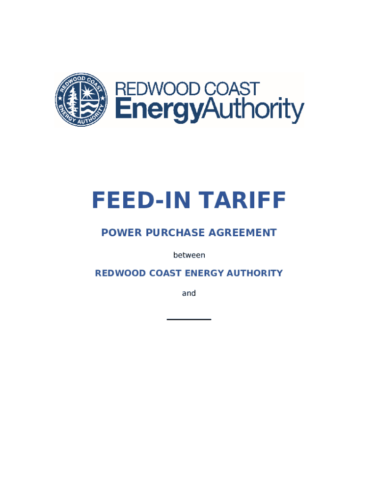 MCE Feed-In Tariff (FIT) Power Purchase Agreement (PPA) ... Doc ...