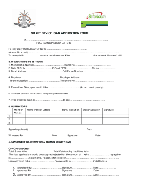 Fillable Online LOAN APPLICATION FORM -SMART DEVICES FORM Fax Email ...