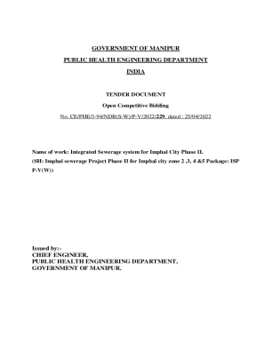 Fillable Online government of manipur public health engineering ...