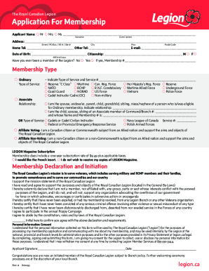Fillable Online Membership Application Form.pdf - Royal Canadian Legion ...