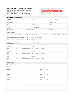 Fillable Online The Picnic Table Factory - Overview, News & Competitors ...