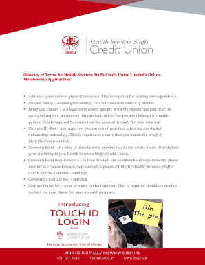 Fillable Online Online Membership Applications Glossary of Terms ...